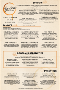 Lunch / Dinner Menu - Goodland Pour House